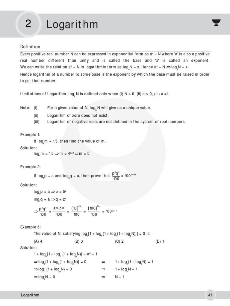 Logarithm Rankers Questions | PDF
