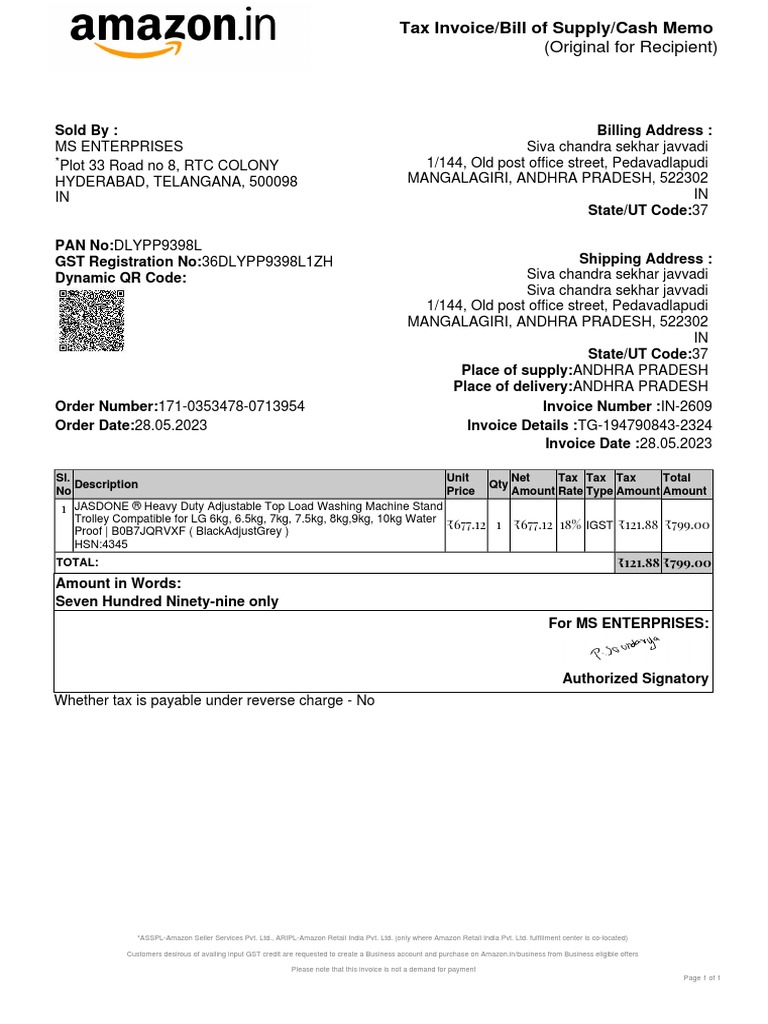 Invoice - Machine Stand | PDF | Invoice | Taxes