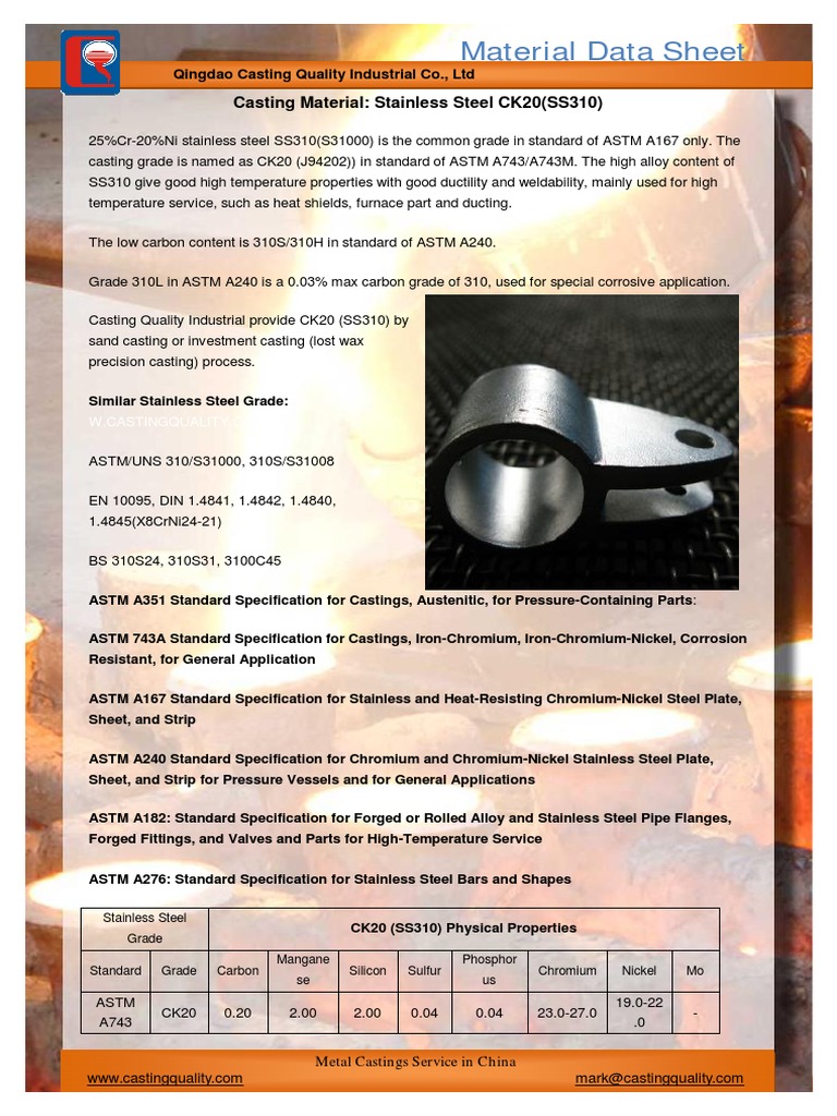 Casting Material CK20 SS310 | PDF