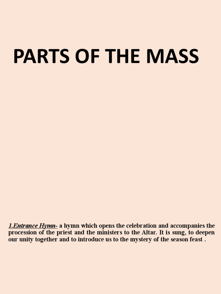 Parts of The Mass | PDF | Mass (Liturgy) | Eucharist