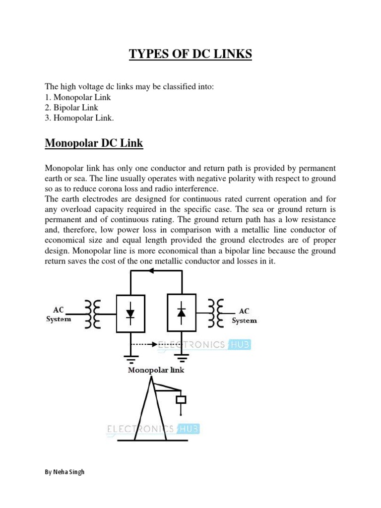 BE EE 8 Sem - Types of DC Links - Neha Singh | PDF | High Voltage ...