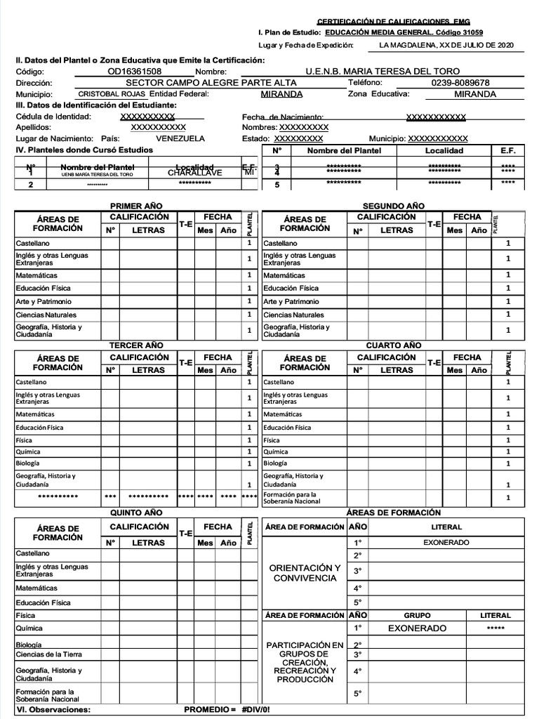 Notas Certificadas Formato Compress | PDF