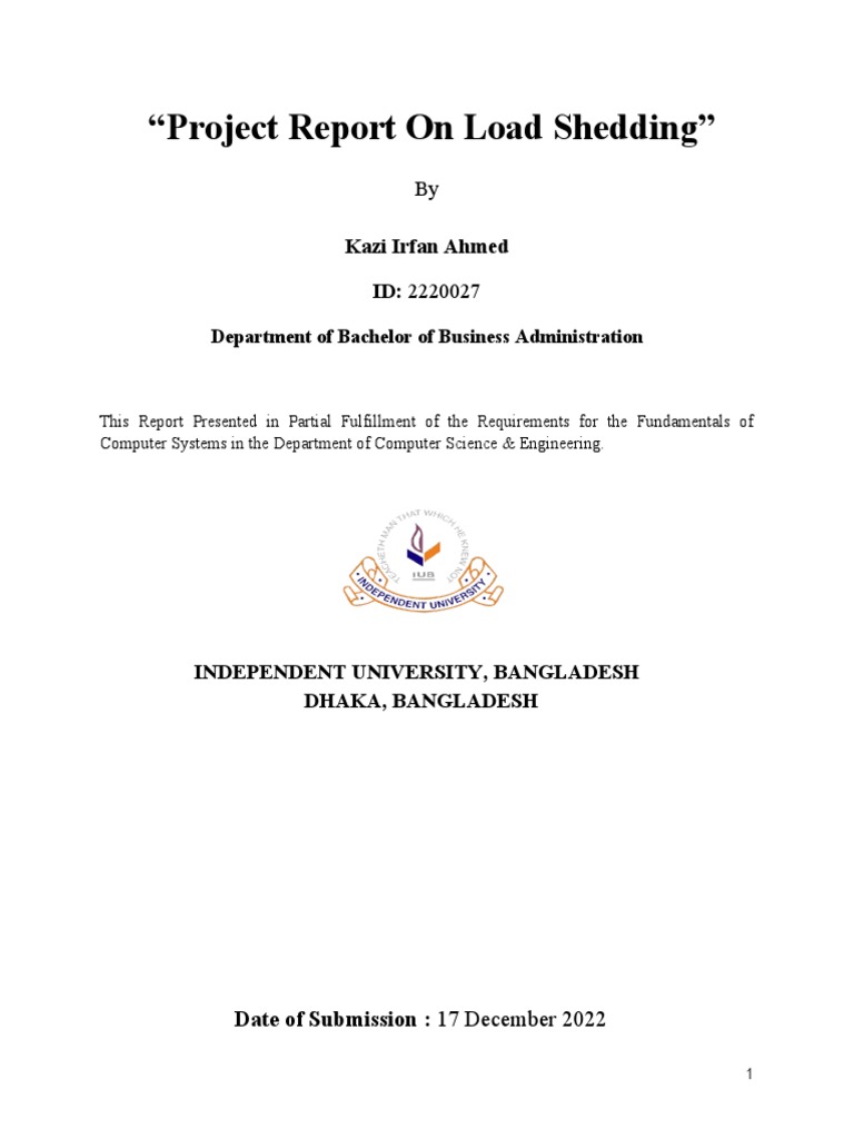 Load Shedding: A Student's Analysis | PDF