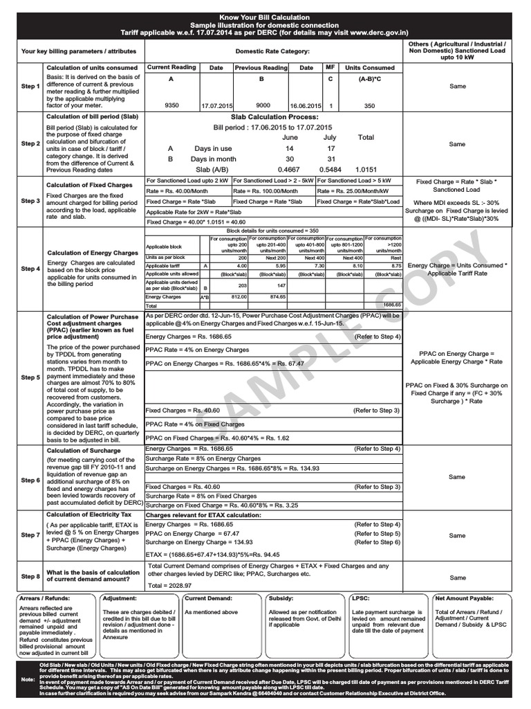 Bill Calculation | PDF