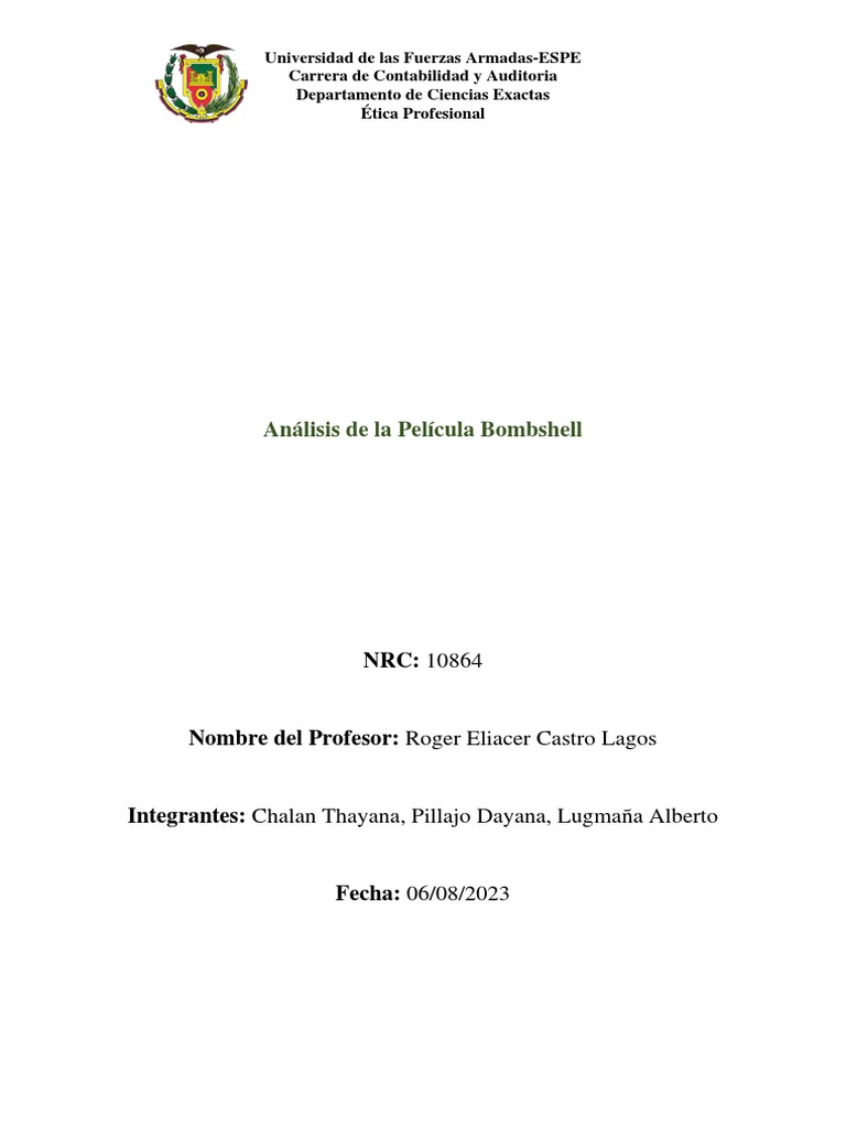 Análisis de La Pelicula Bombshell | PDF | Acoso sexual | Igualdad de género