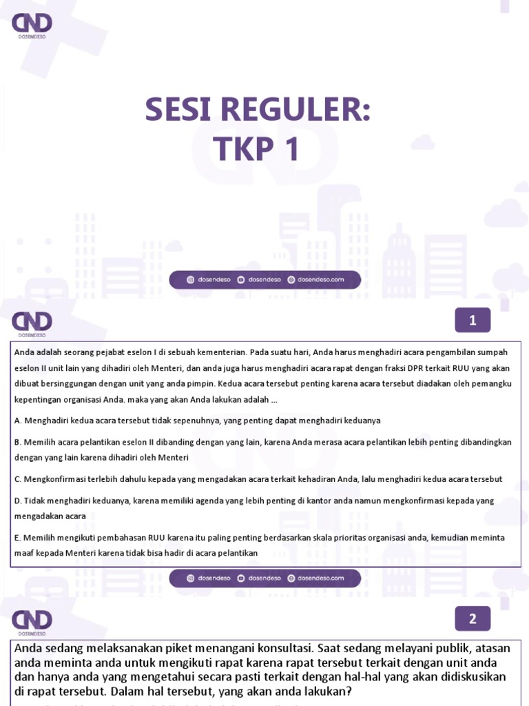 Sesi Reguler TKP 1 | PDF