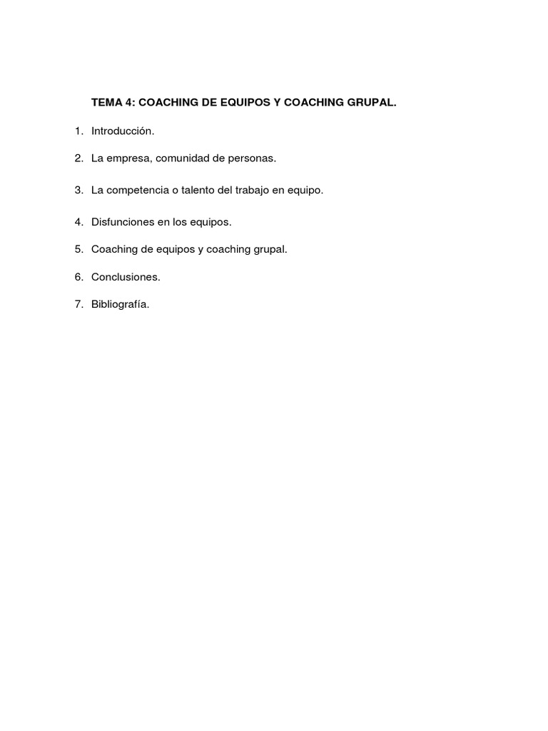 Coaching Grupal: Objetivos y Estrategias | PDF | Business | Sicología