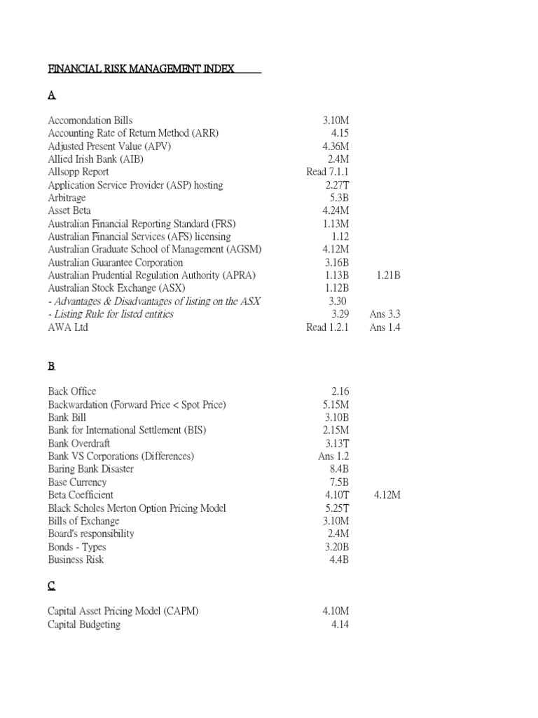 FRM Index (Revised) | Download Free PDF | Hedge (Finance) | Swap (Finance)