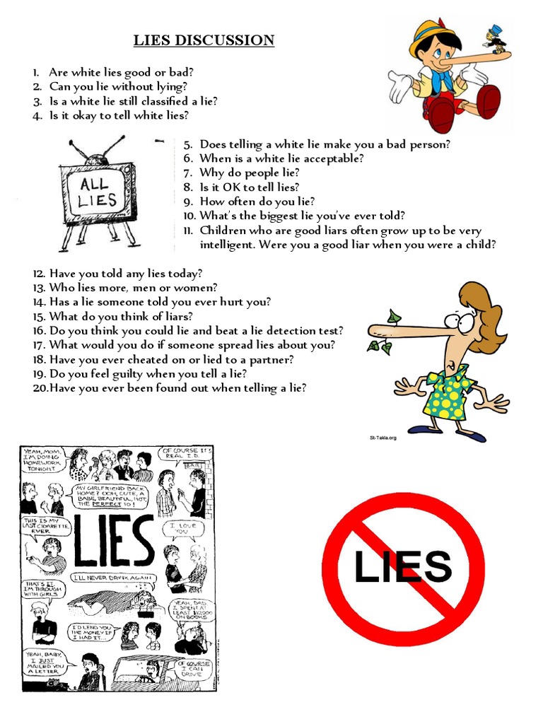 ESL Activity - Lies Discussion | PDF