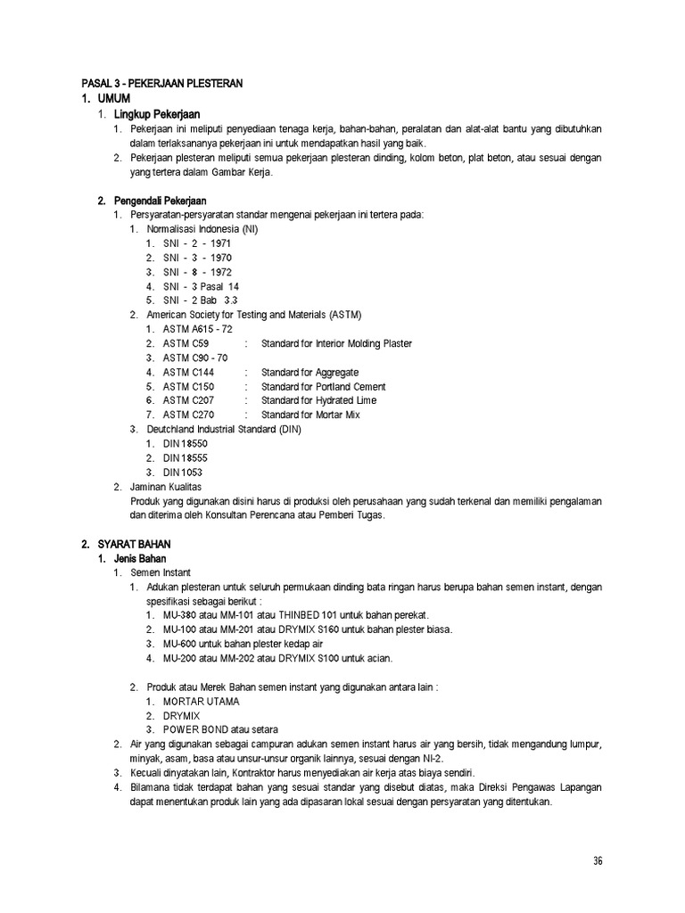 PS03 - Pekerjaan Plesteran | PDF
