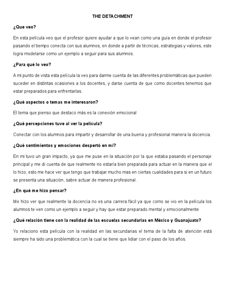The Detachment | PDF | Maestros | Enseñando