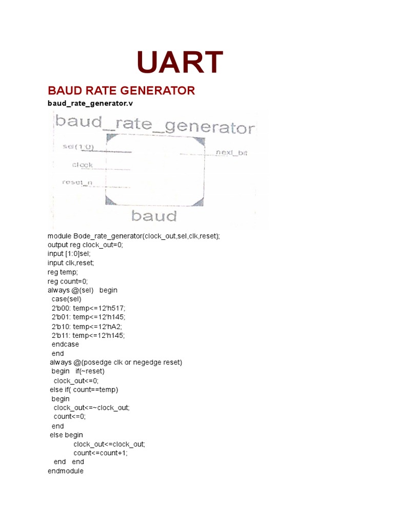 UART Project With Code | PDF