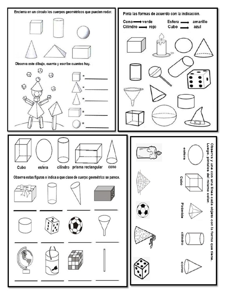 Fichas Cuerpos Geometricos | PDF