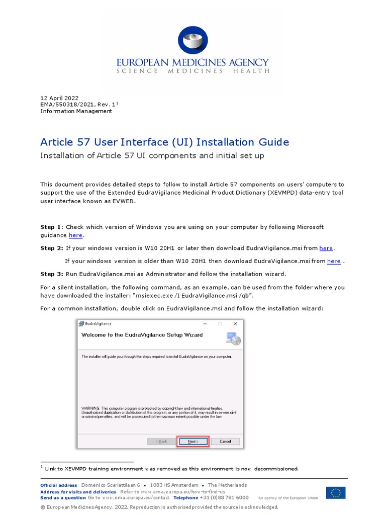 Article 57 UI Installation Guide | PDF