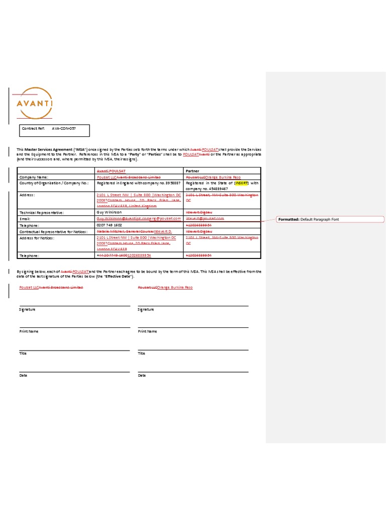 Master Services Agreement | PDF