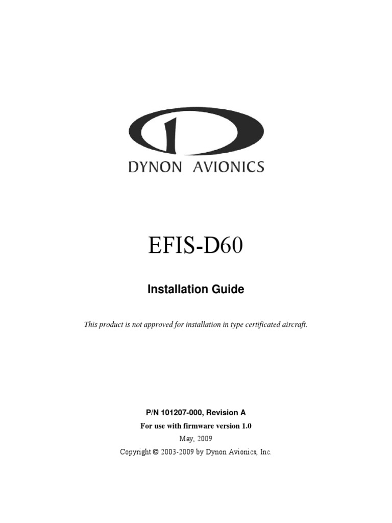 Dynon EFIS-D60 InstallationGuide | PDF