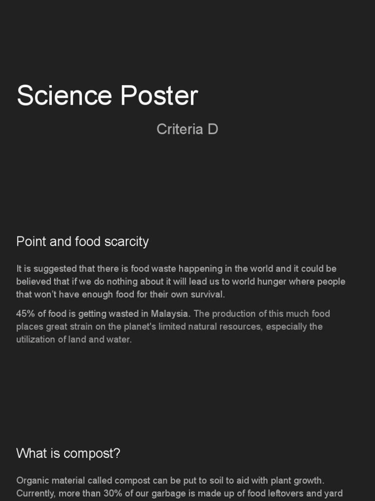 Science Poster | PDF | Compost | Soil