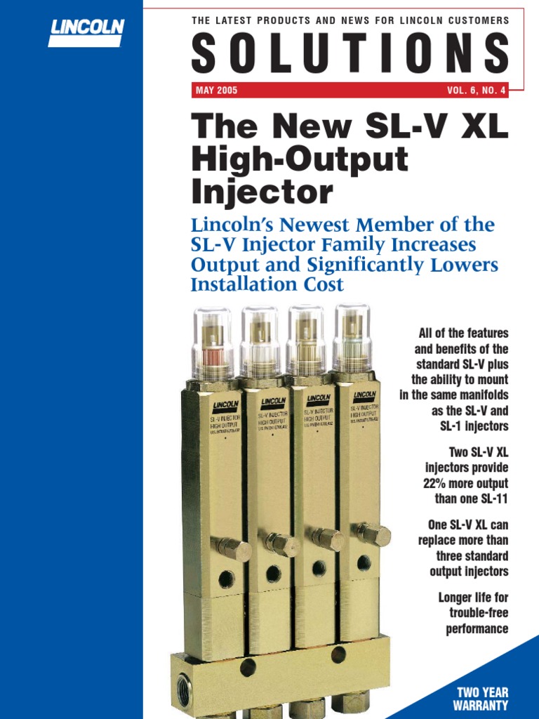Lincoln SL-V XL Injector Overview | PDF
