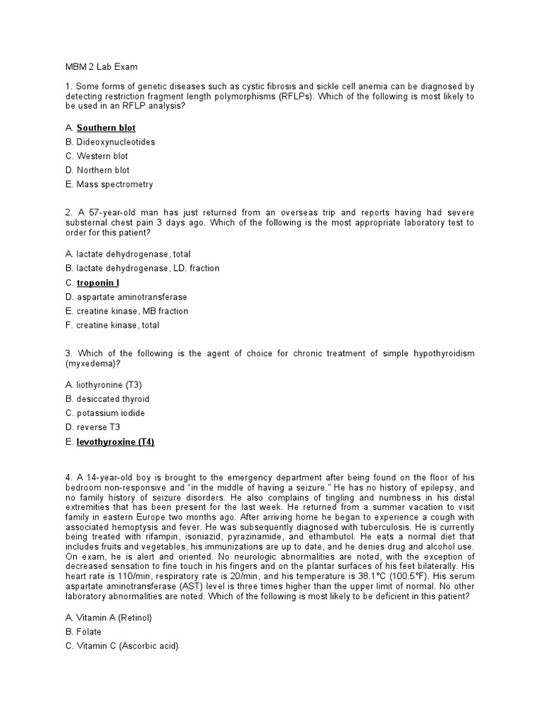 MBM 2 Lab Exam | PDF