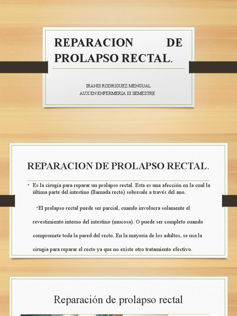 Reparacion de Prolapso Rectal | PDF