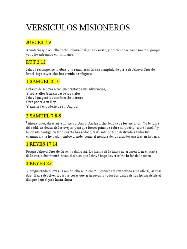 Versiculos Misioneros 2 | PDF