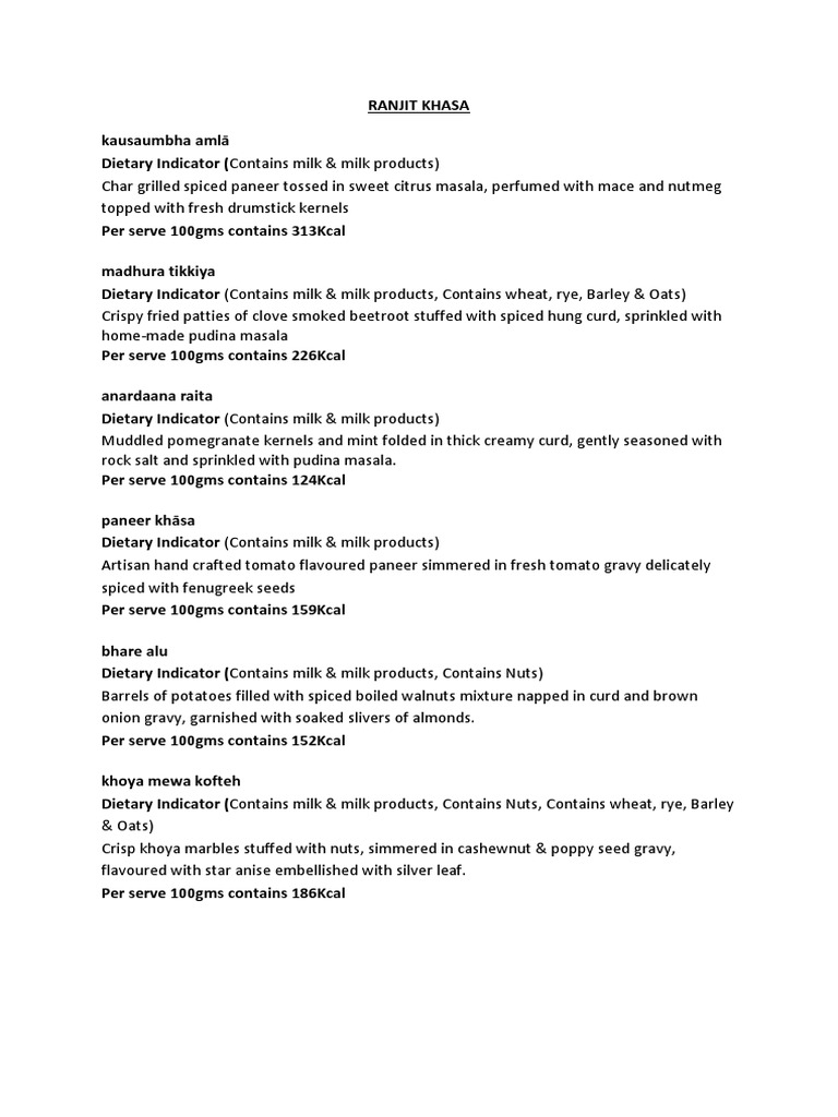 Royal Vega - Ranjit Khasa | PDF