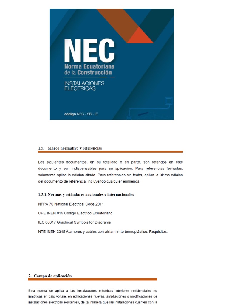 Clase Norma NEC Instalaciones Eléctricas 7 | PDF
