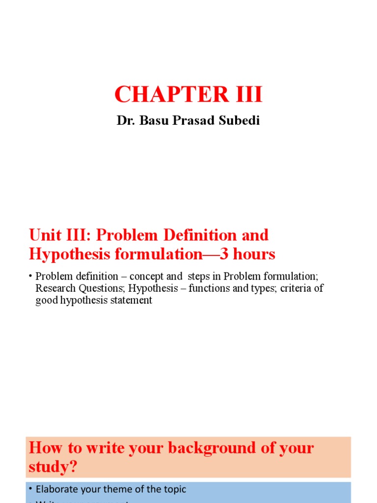 Problem Definition and Hypothesis Guide | PDF | Hypothesis | Observation