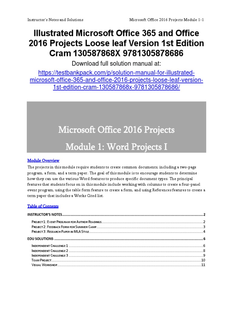 Illustrated Microsoft Office 365 and Office 2016 Projects Loose Leaf ...