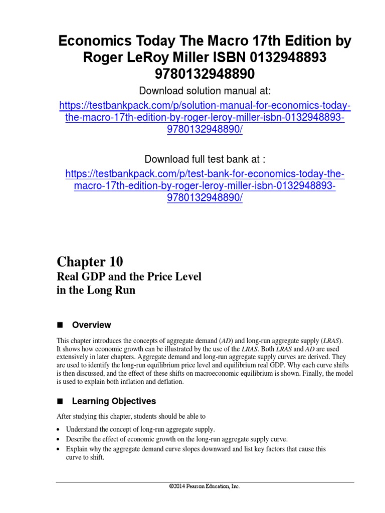 Economics Today The Macro 17th Edition Roger LeRoy Miller Solutions ...
