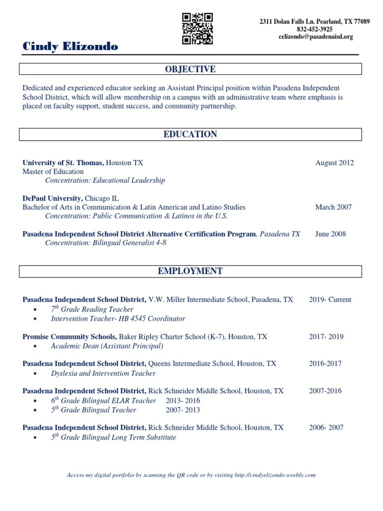 elizondo cindy resume | PDF