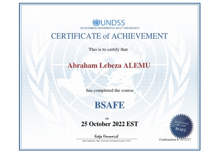 BSAFE Certificate | PDF