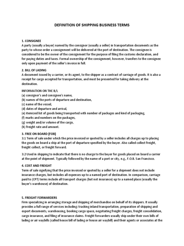 Ship Business Notes | PDF