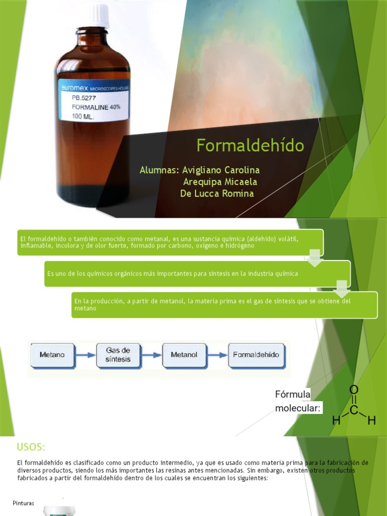 TP Formaldehído | PDF | Formaldehído | Catálisis