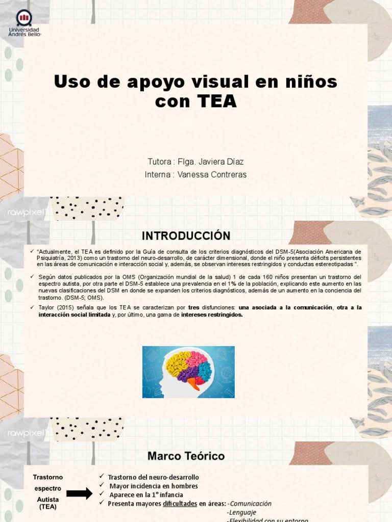 Uso de Apoyo Visual en Niños Con TEA | PDF | Espectro autista | Manual Diagnóstico y Estadístico ...