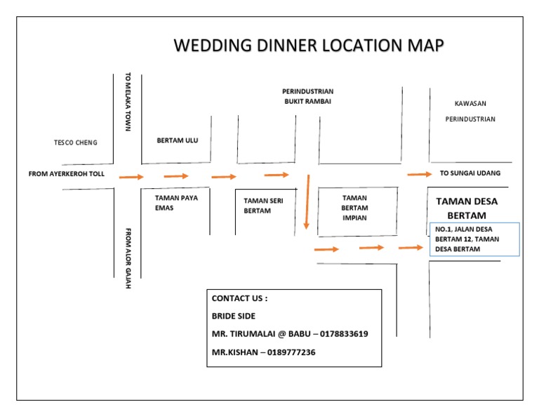 Wedding Dinner Location Map: Taman Desa Bertam | PDF