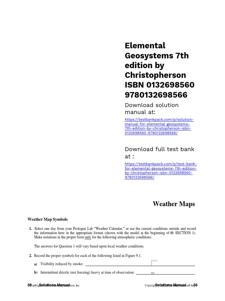 Elemental Geosystems 7th Edition Christopherson Solutions Manual ...