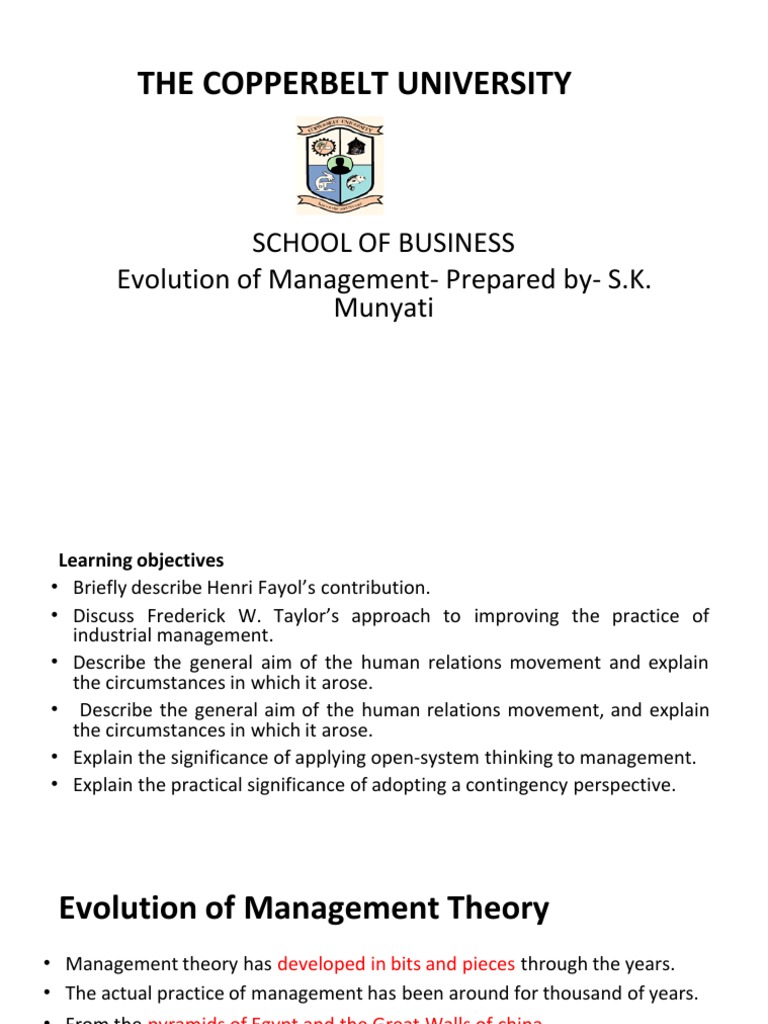 Evolution of Management | PDF