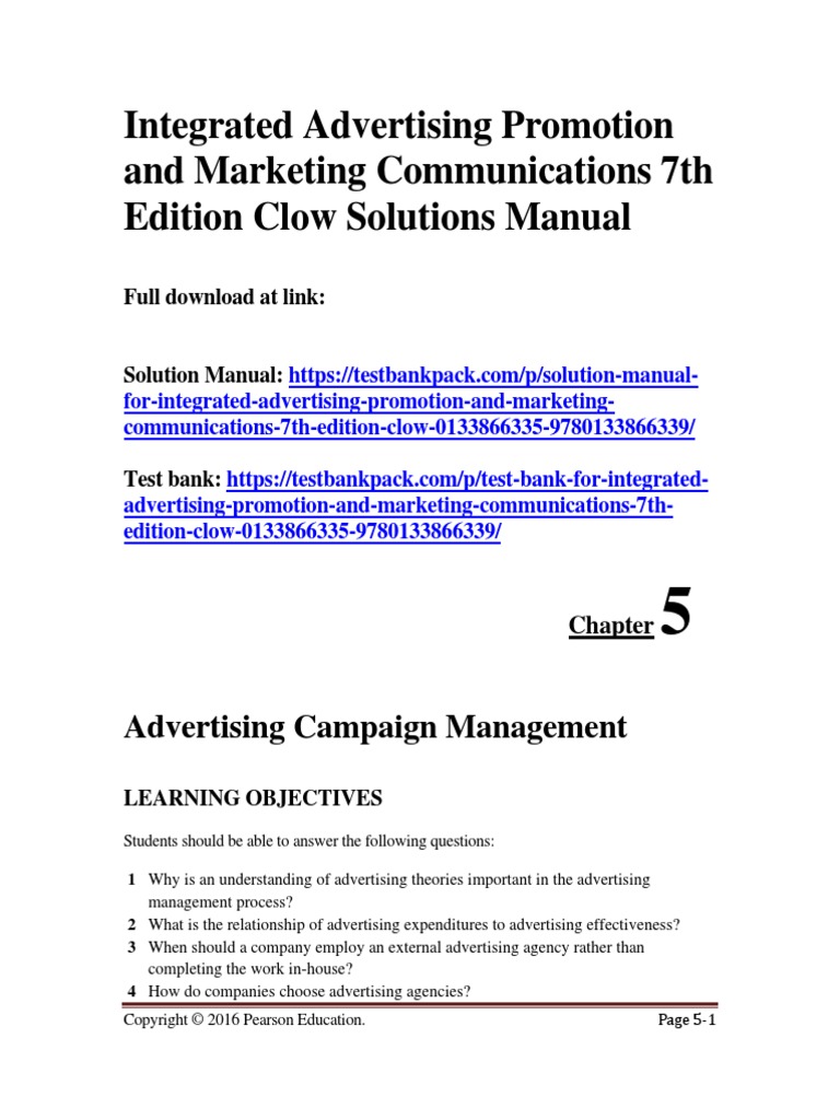 Integrated Advertising Promotion and Marketing Communications 7th ...