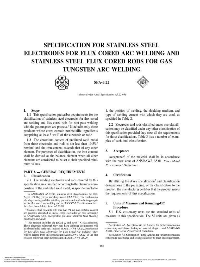 ASME II SFA 5 . 22 | PDF