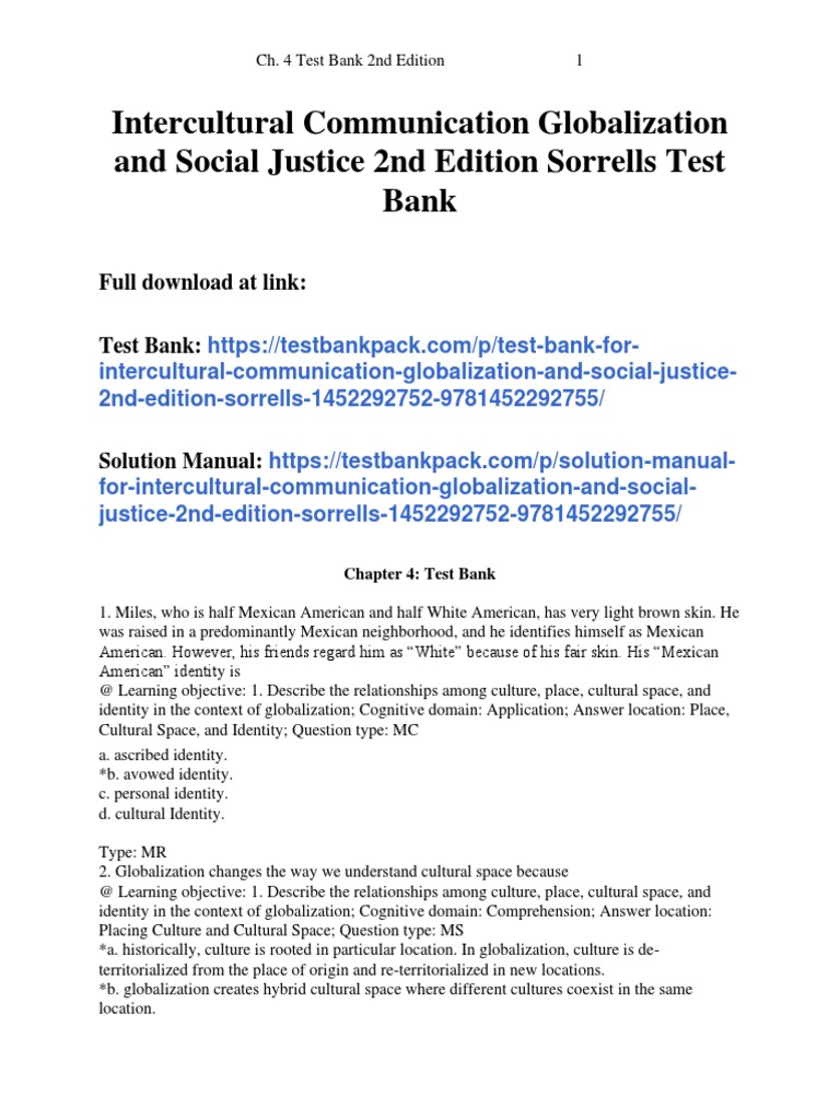 Intercultural Communication Globalization and Social Justice 2nd ...