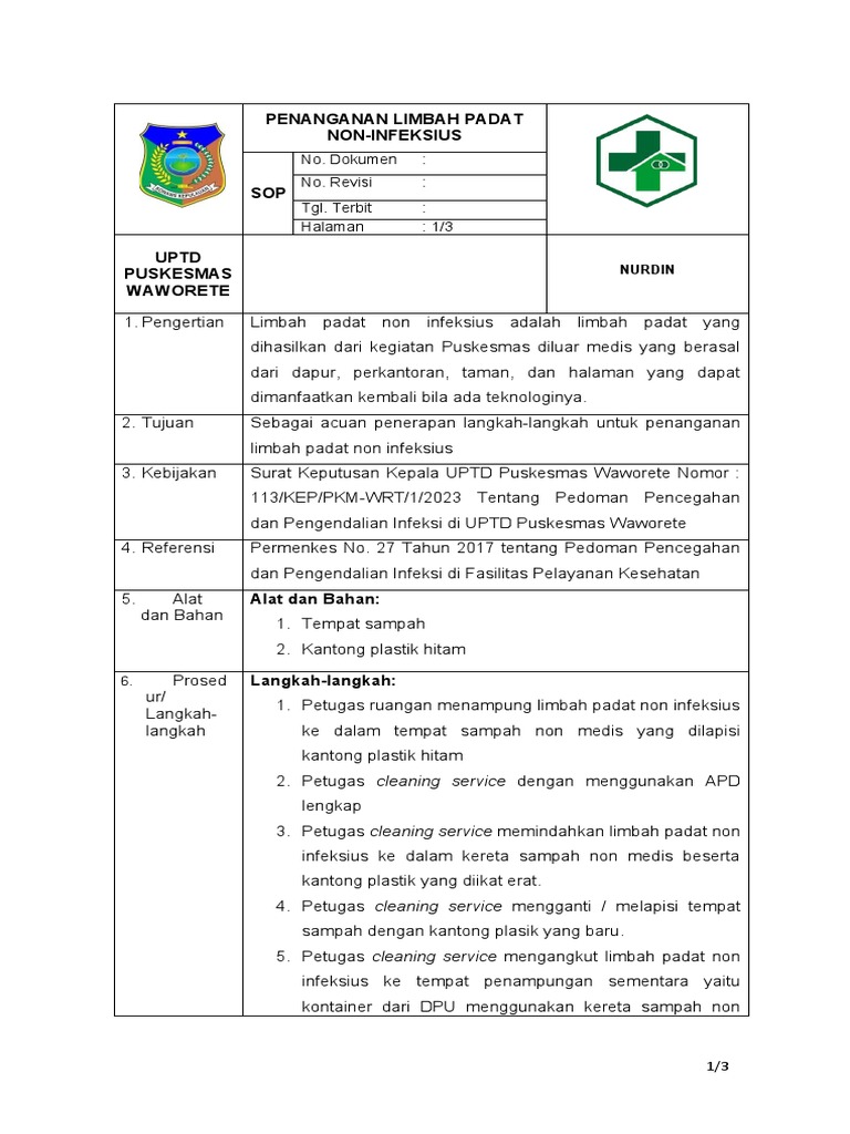Limbah Padat Non Infeksius Fix | PDF