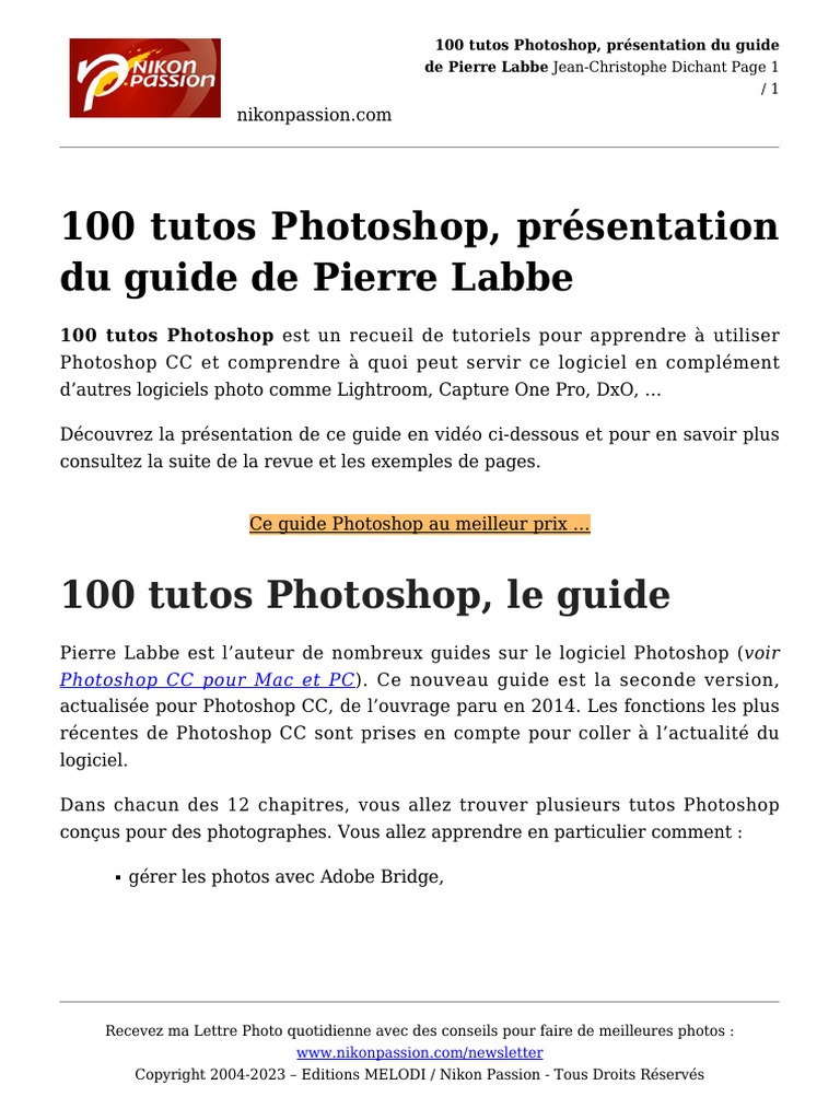 100 Tutos Photoshop Guide Pierre Labbe PDF | PDF