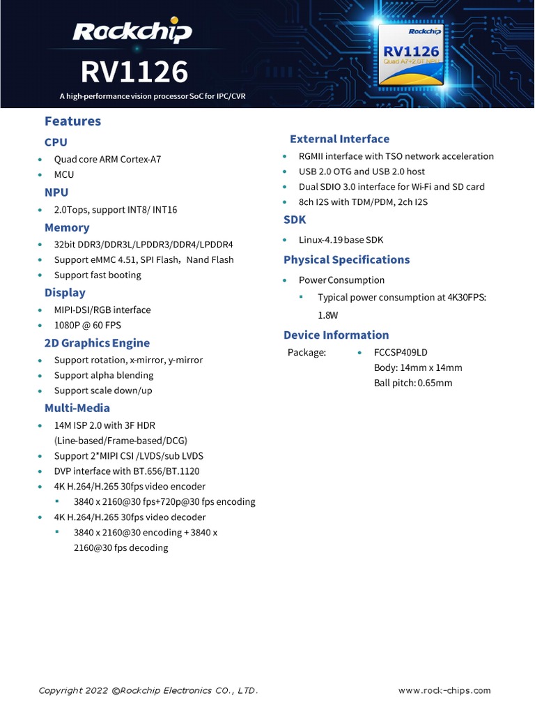 RV1126 Brief Datasheet | PDF