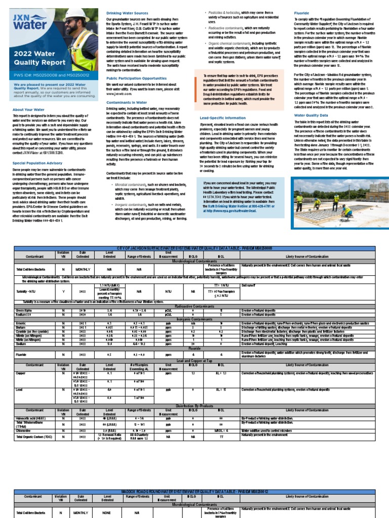 Water Quality Report | PDF | Drinking Water | Water Pollution