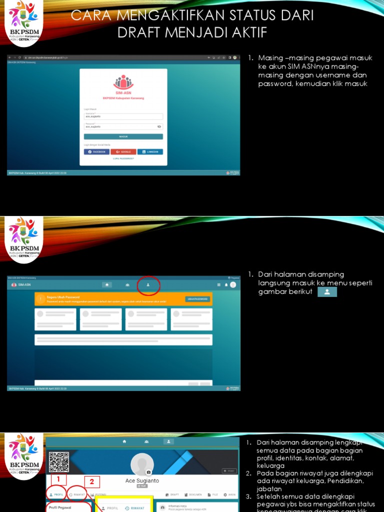 Aktivasi Status SIM ASN Pegawai | PDF