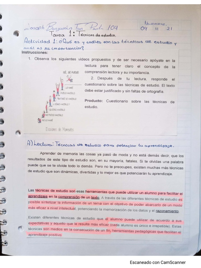 Tema 1 - 2do Parcial - Técnicas de Estudio - Joseph Benjamín Tun Panti 104 | PDF