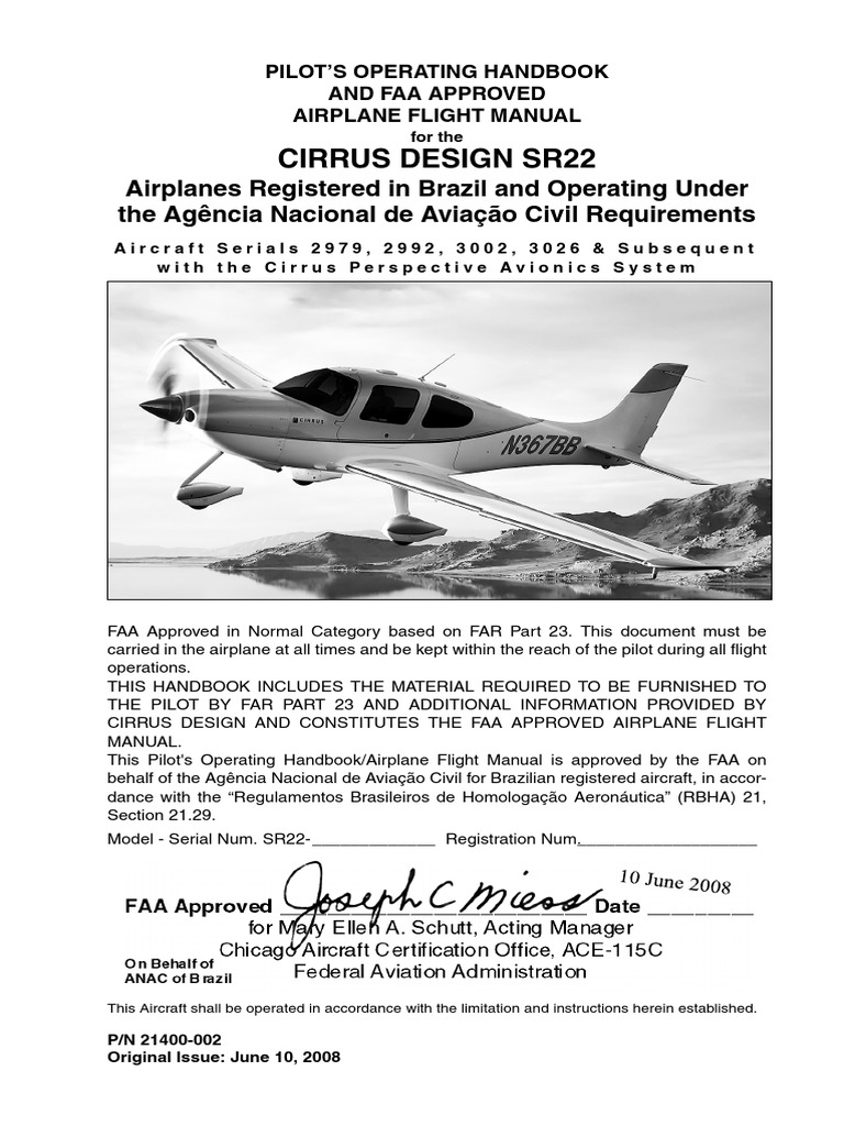 Poh SR22 G1000 | PDF | Airspeed | Aeronautics