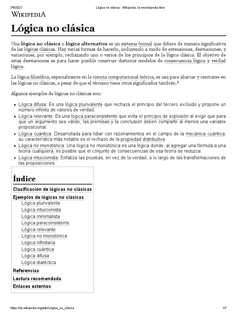 Lógicas No Clásicas y su Clasificación | PDF