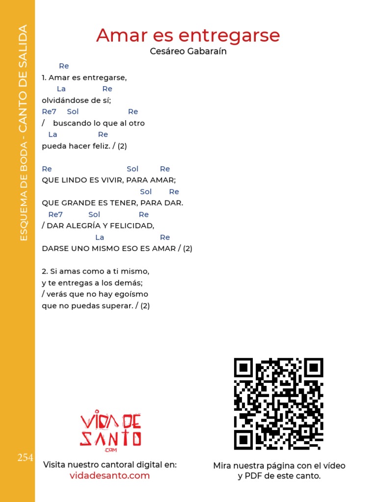Amar Es Entregarse Letra PDF | PDF